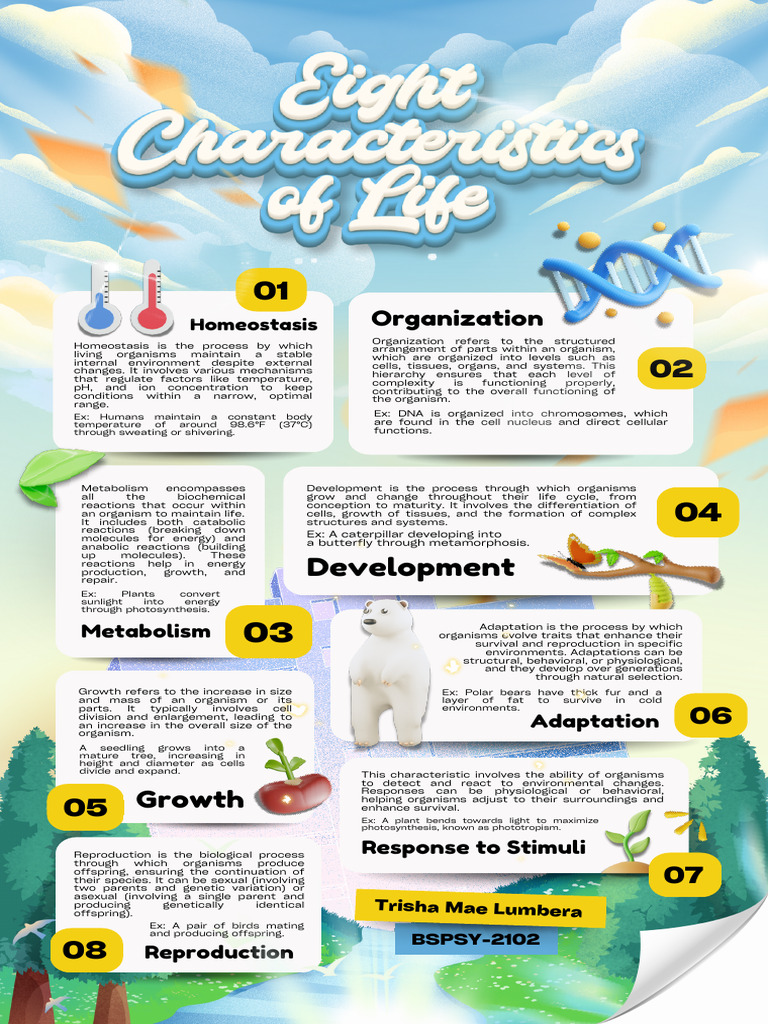8 Characteristics of Life | PDF