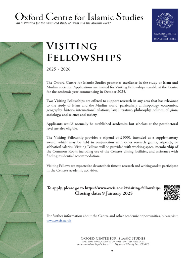 Visiting Fellowships Poster 2025 | PDF