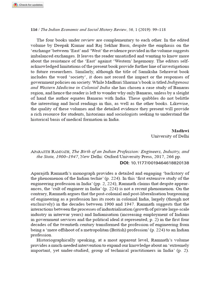 Book Review Aparajith Ramnath The Birth | PDF