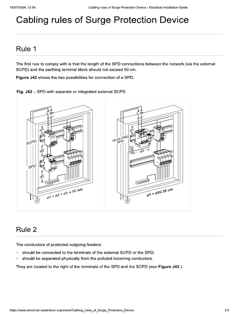 Connection of Surge Protection Device | PDF