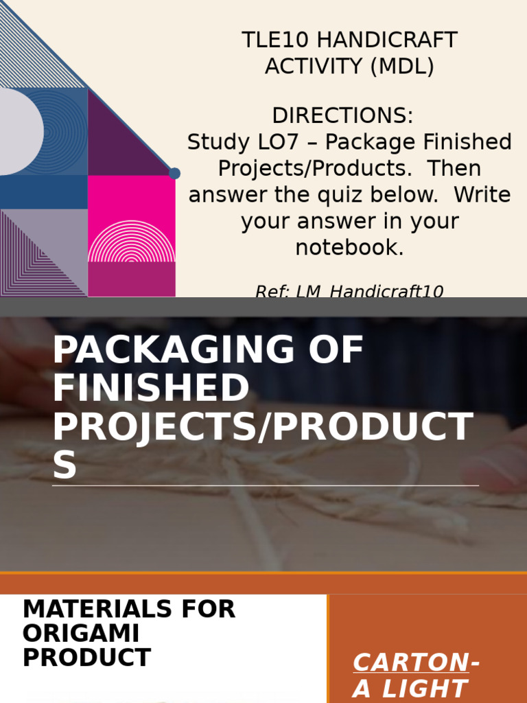 TLE10 Handicraft MDL Activity April29 | PDF