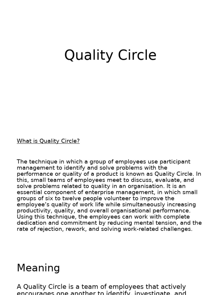 Quality Circle | PDF