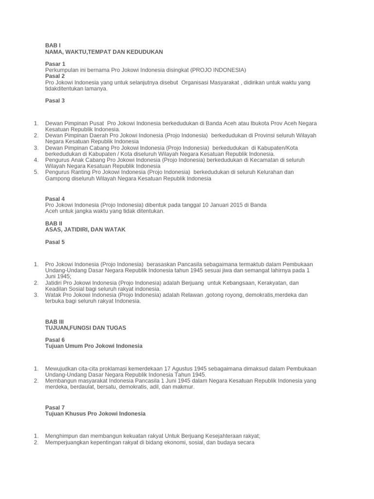 Refrensi Adart Organisasi | PDF