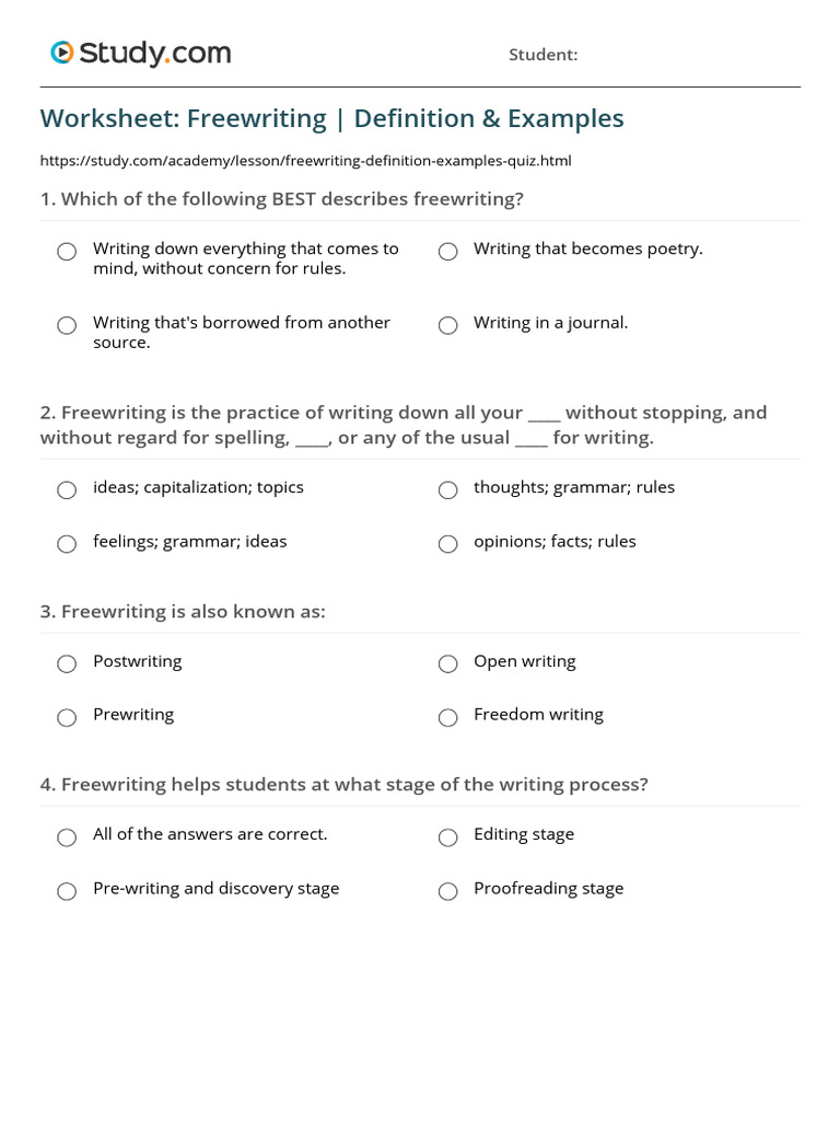 my free writing quiz original | PDF