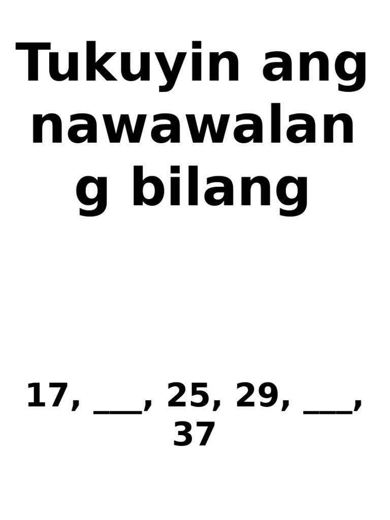 Math Missing Pattern | PDF
