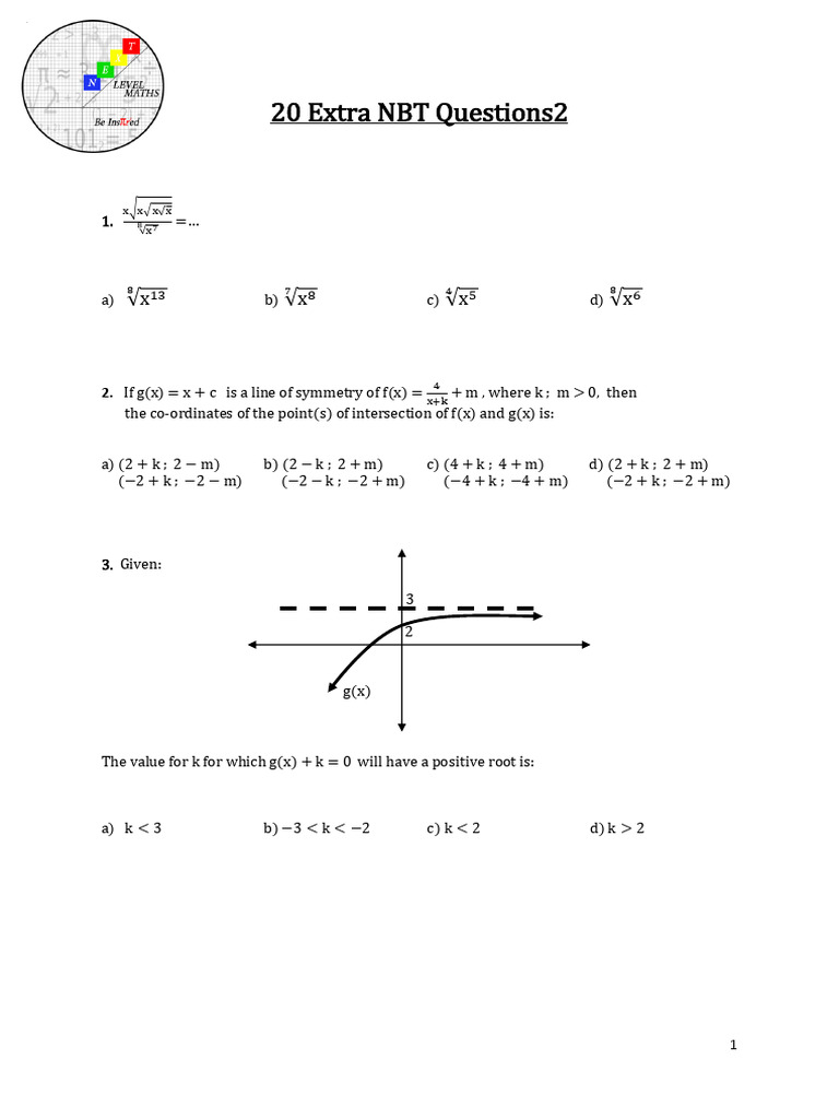 20 Extra NBT Questions 2 | PDF