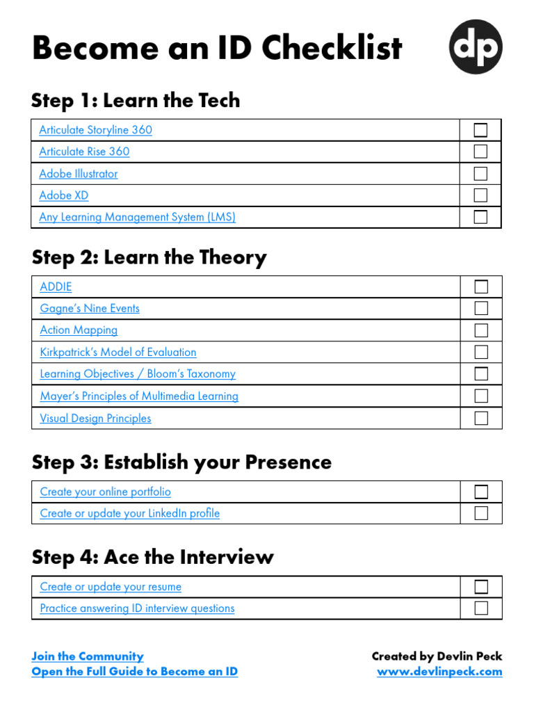 Instructional Design Checklist | PDF | Career & Growth