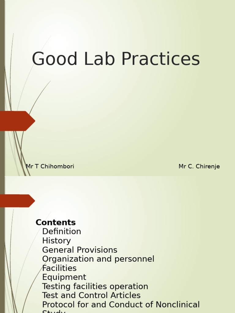 Good Lab Practices | PDF