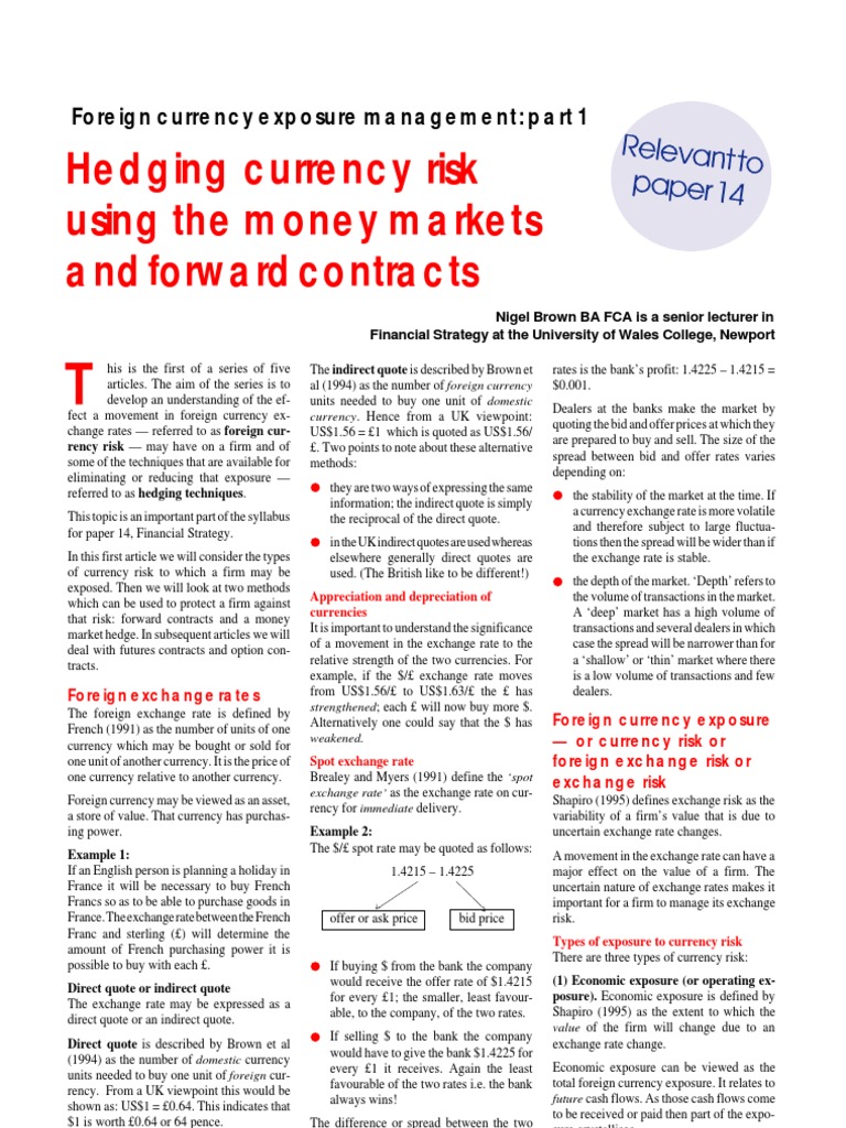For Ex Acca Articles 7 Series | PDF | Futures Contract | Exchange Rate