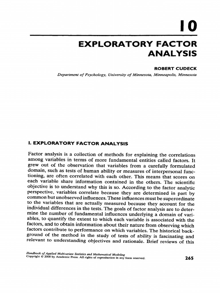 Factor Analysis | PDF