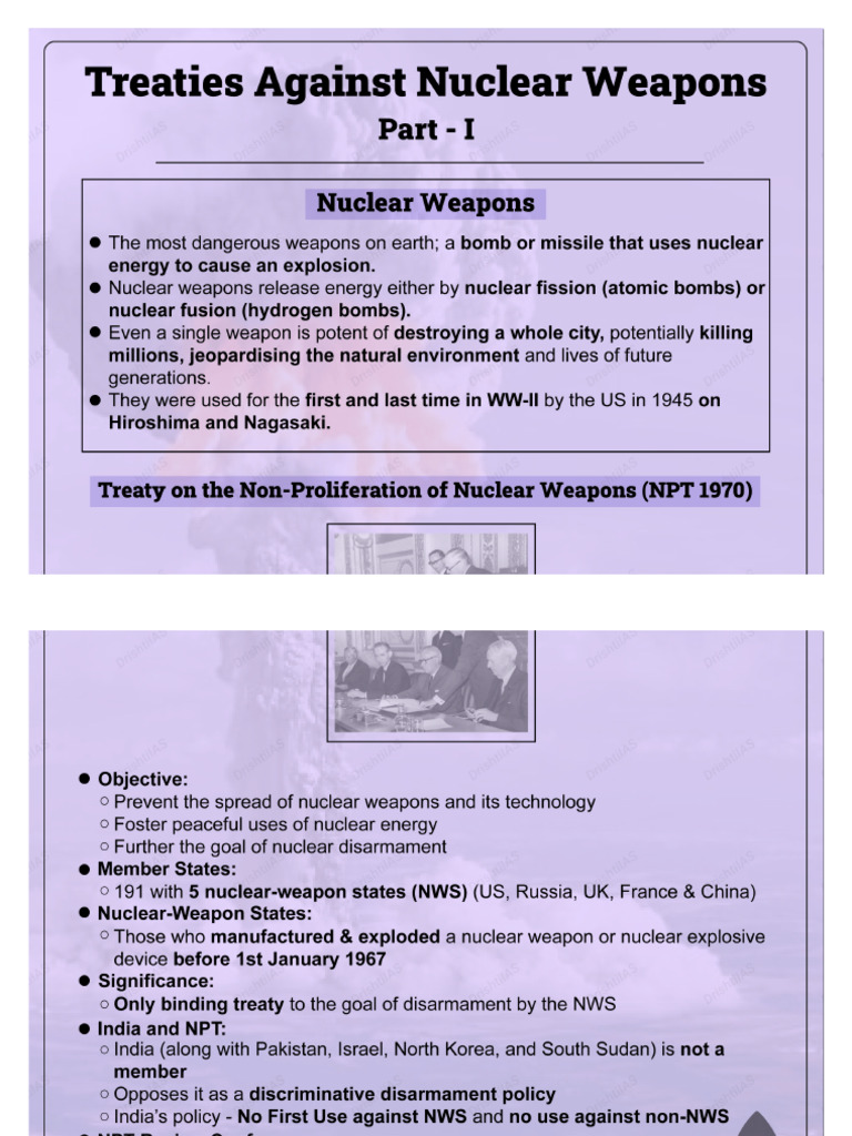 Treaties Against Nuclear Weapons Drishti IAS English | PDF