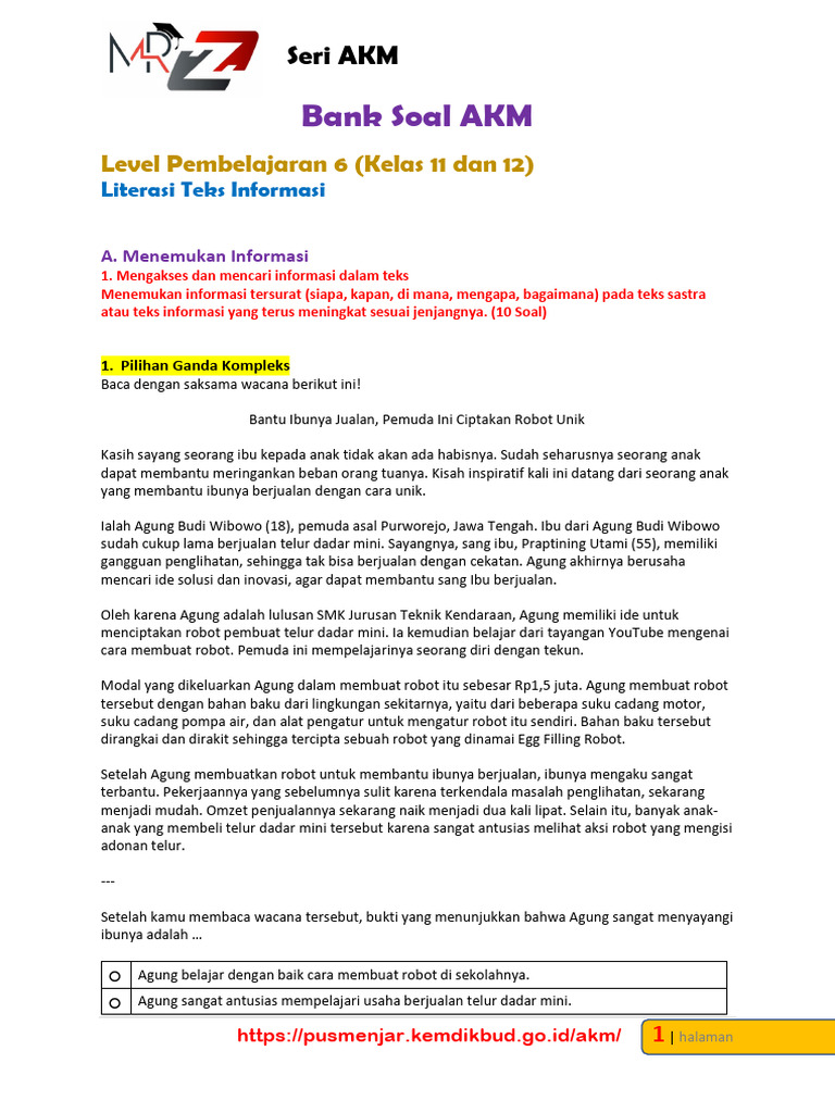 Soal Akm Literasi Up | PDF