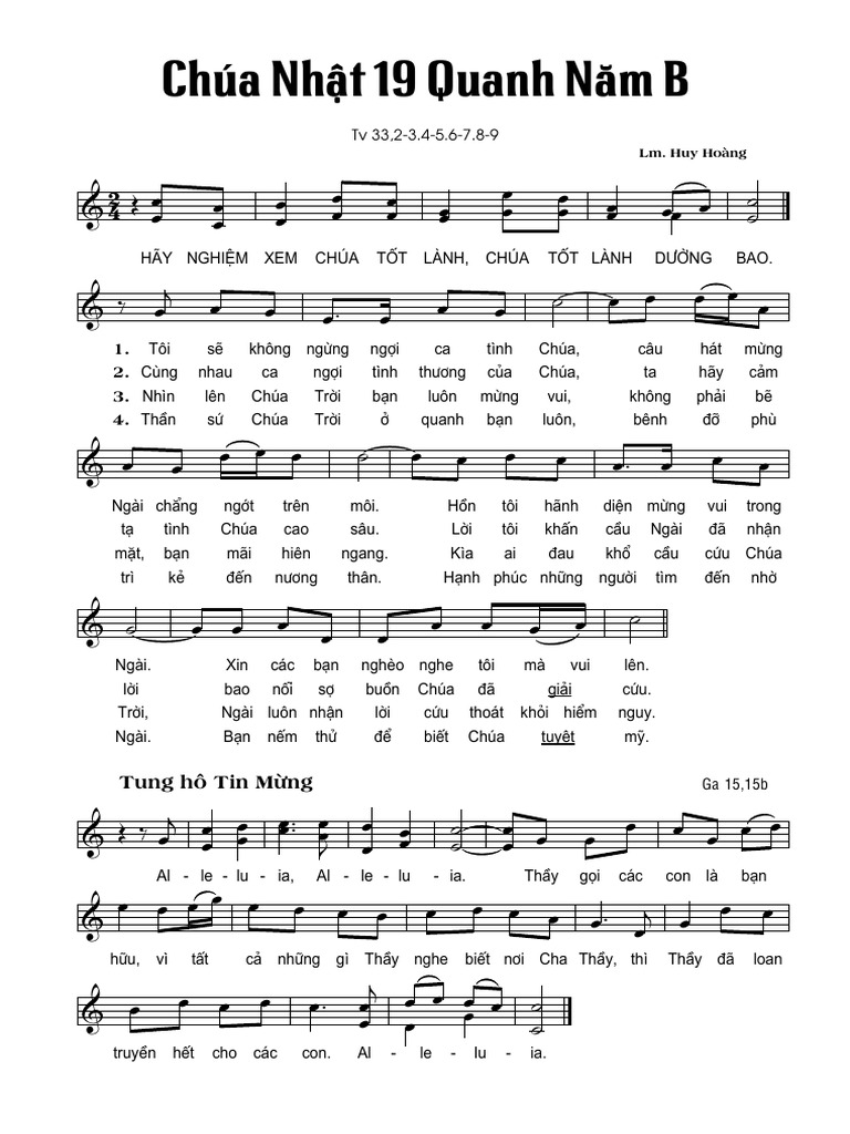 Dap Ca Va Tung Ho Tin Mung - TV33 LM Huy Hoang - ( - Chua Nhat 19 Nam B) | PDF