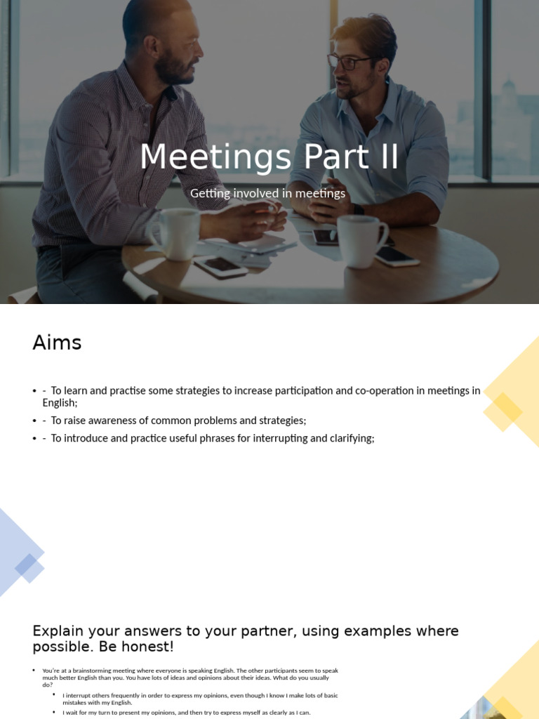 Meetings Part II | PDF
