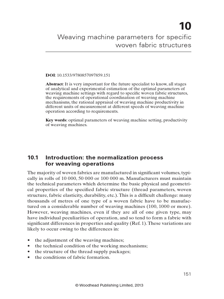 10 - Weaving Machine Parameters For Specific W - 2013 - Mechanisms of ...