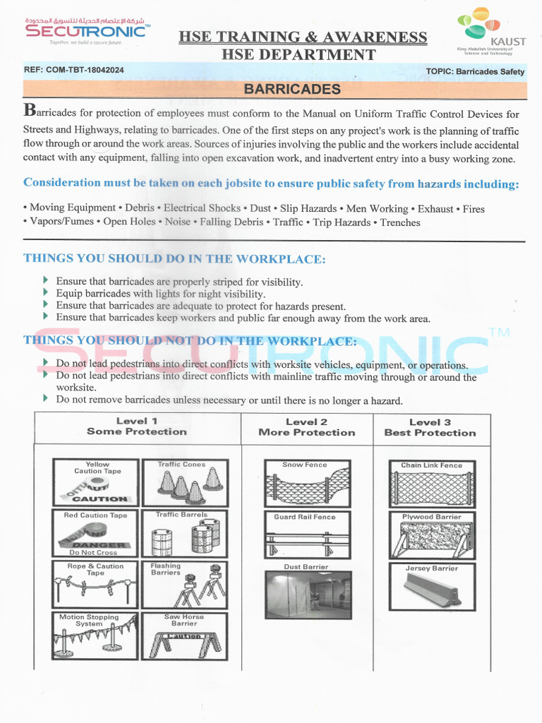 Barricade safety TBT | PDF
