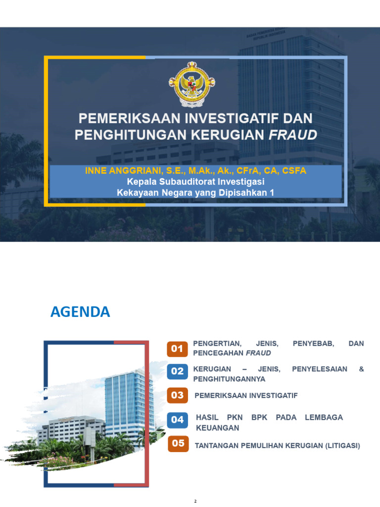 Materi FGD BPK - PI Dan PKK Karena Fraud | PDF