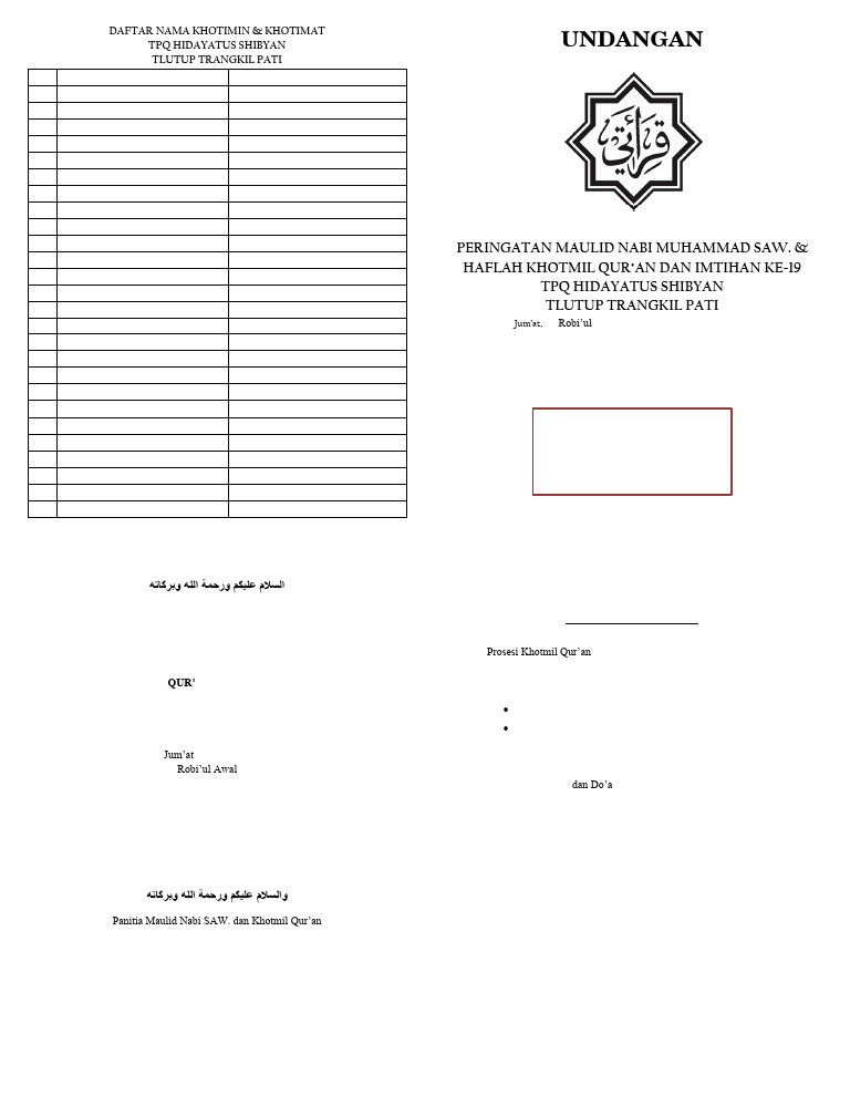 Undangan Haflah 2024 | PDF