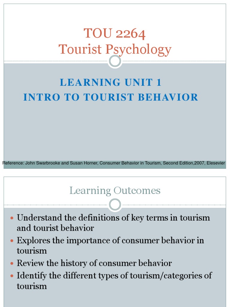 LU1-Introduction To Tourist Behavior | PDF | Consumer Behaviour | Tourism