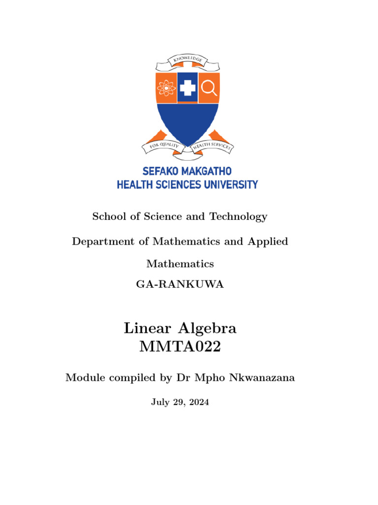 Linear Algebra Notes | PDF