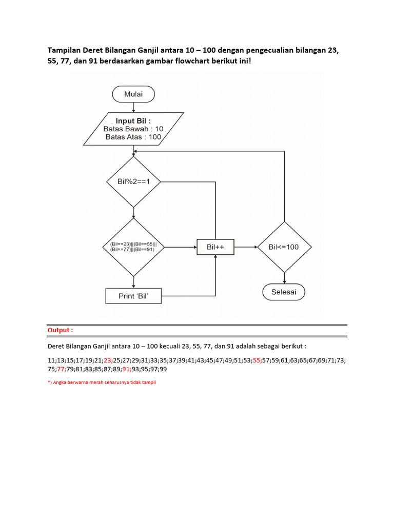 Deret Bilangan Ganjil antara 10-100 | PDF