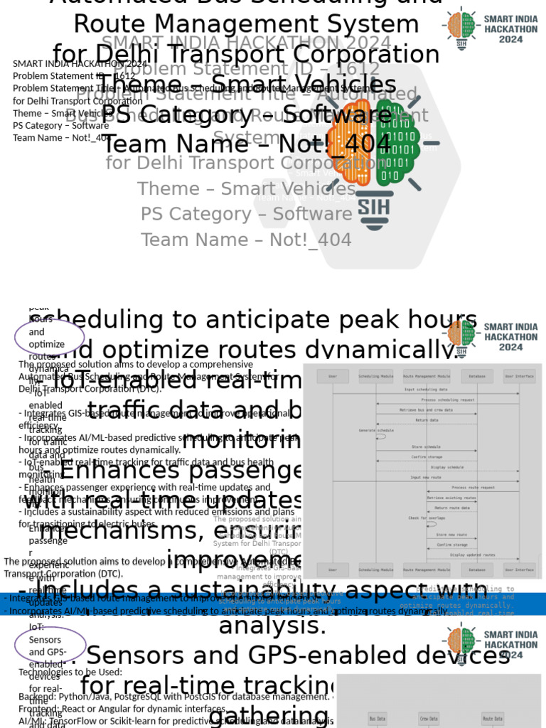 Improved Automated Bus Scheduling Presentation v2 | PDF
