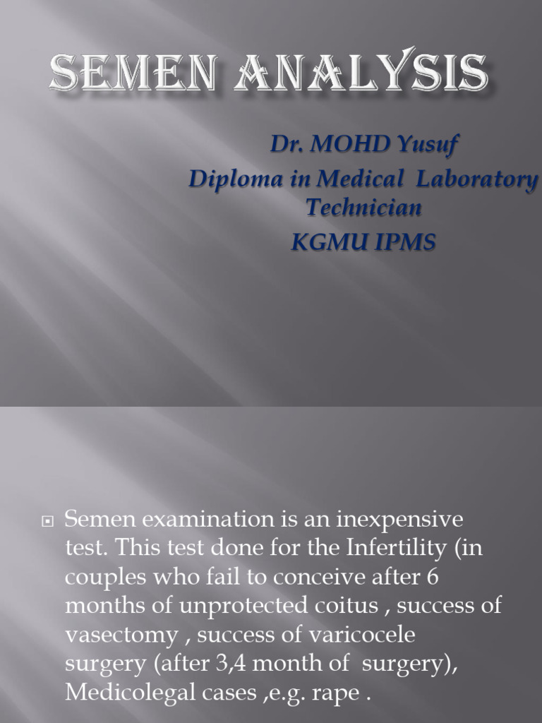 Semen Analysis .. | PDF