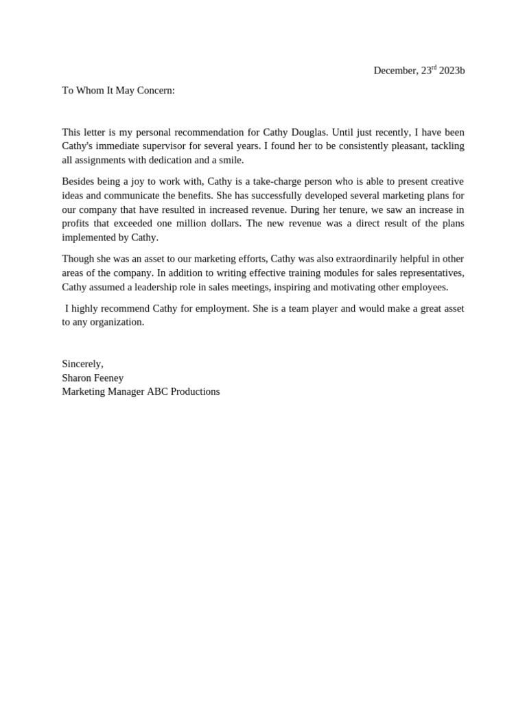 Reference Letter - Sample | PDF