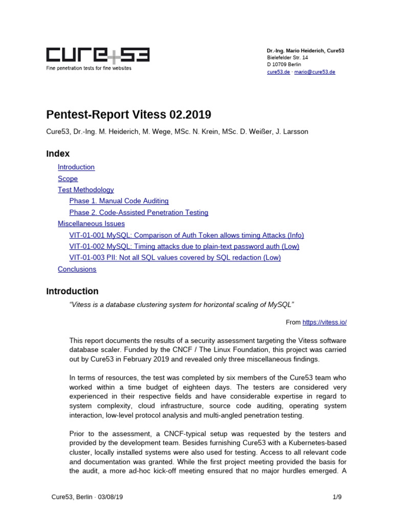 VIT 01 Report | PDF