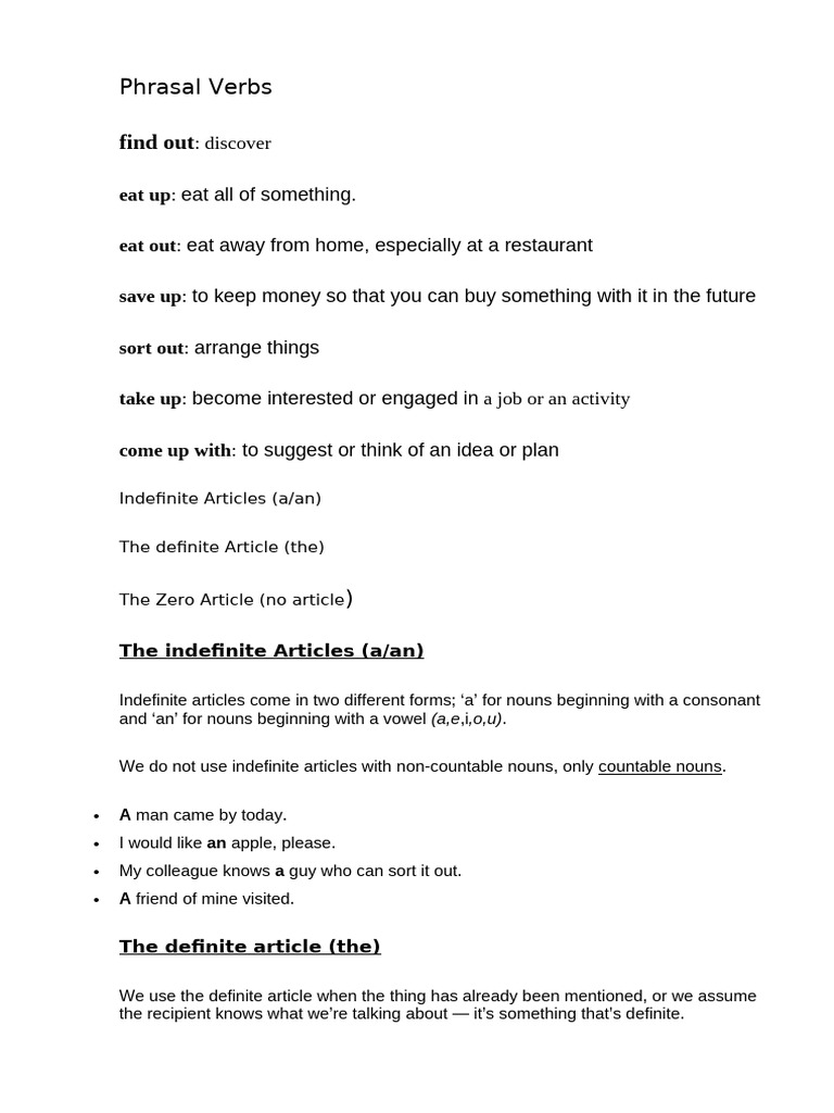 Find Out: Phrasal Verbs | PDF