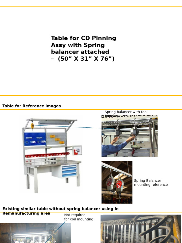 CD Pinning Table with Spring Balancer | PDF