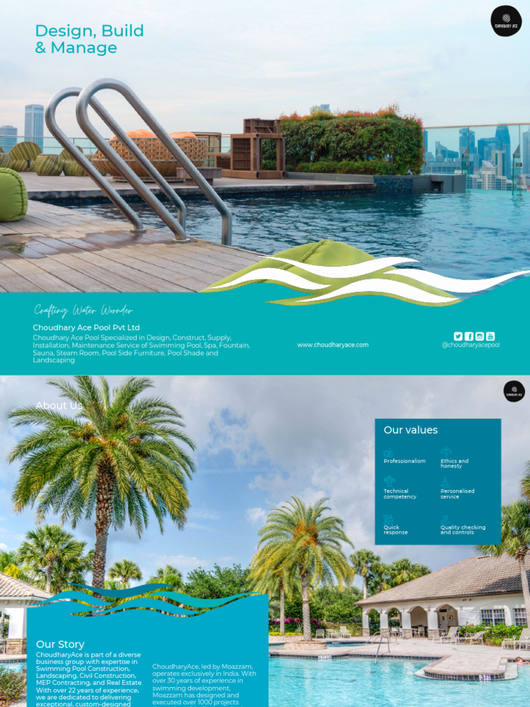 Choudhary Ace Pool: Custom Pool Solutions | PDF | Water | Chlorine