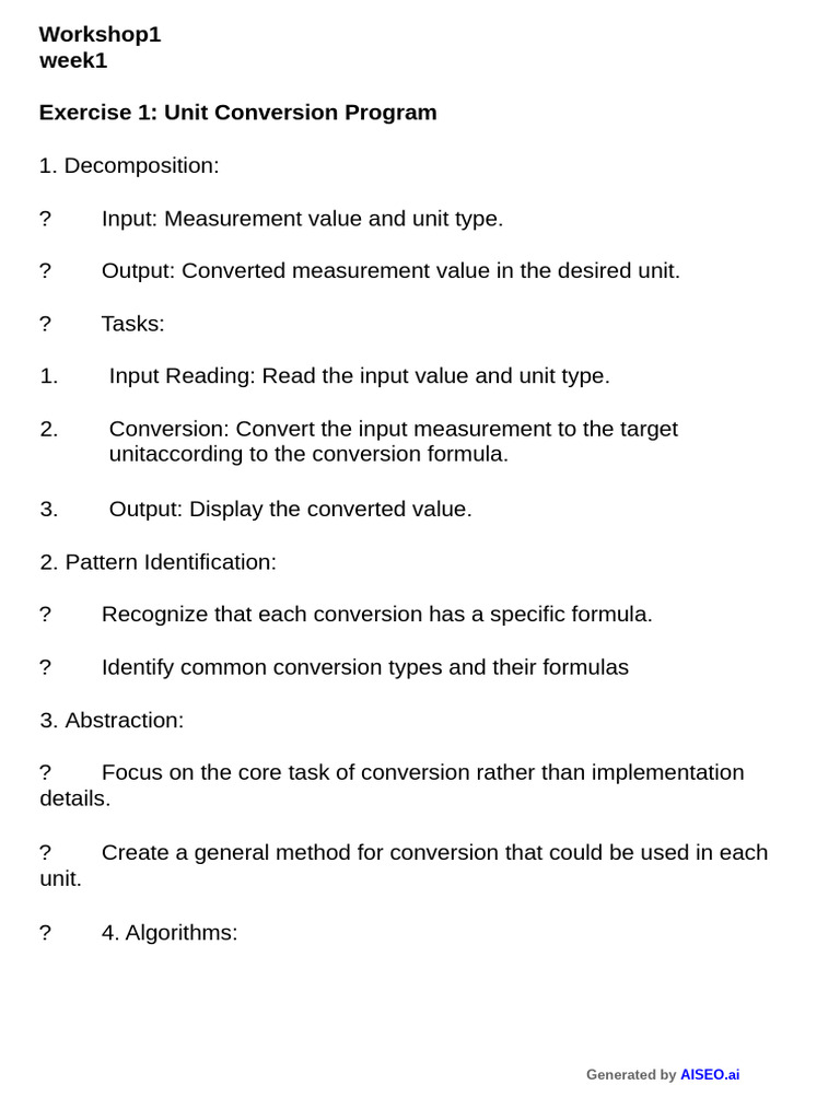 Workshop 1 Original | PDF