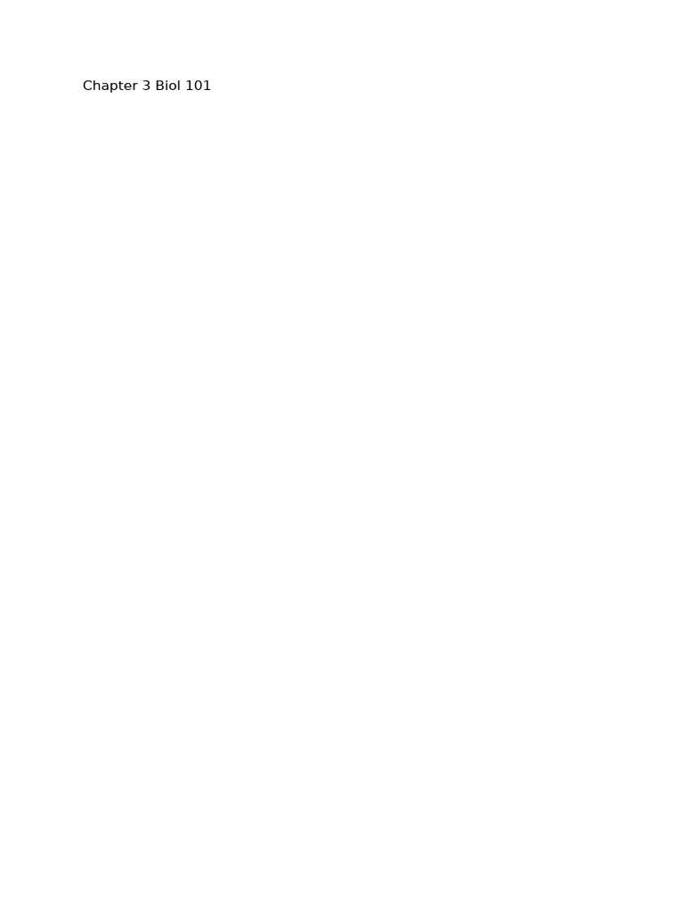 Chapter 3 Biol 101 | PDF