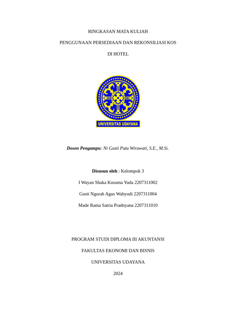 RMK Kel 3 Penggunaan Persediaan Dan Rekonsiliasi Kos | PDF