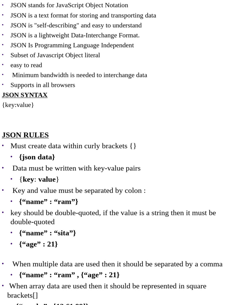 1 Json Intro and Datatype | PDF