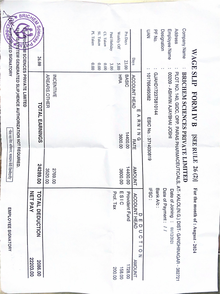 Salary Slip | PDF