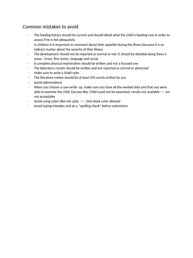 Common mistakes to avoid | PDF
