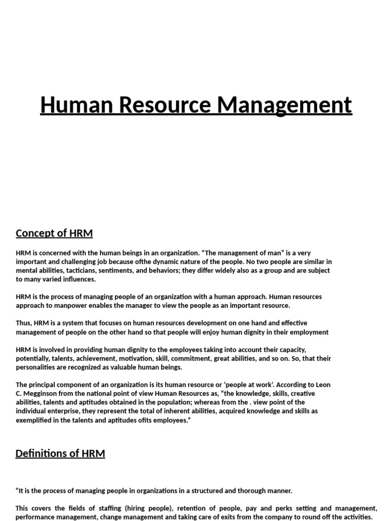 HRM 1 | PDF