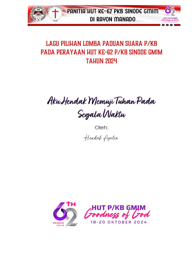 Pilihan 2 - Aku Hendak Memuji Tuhan Pada Segala Waktu | PDF