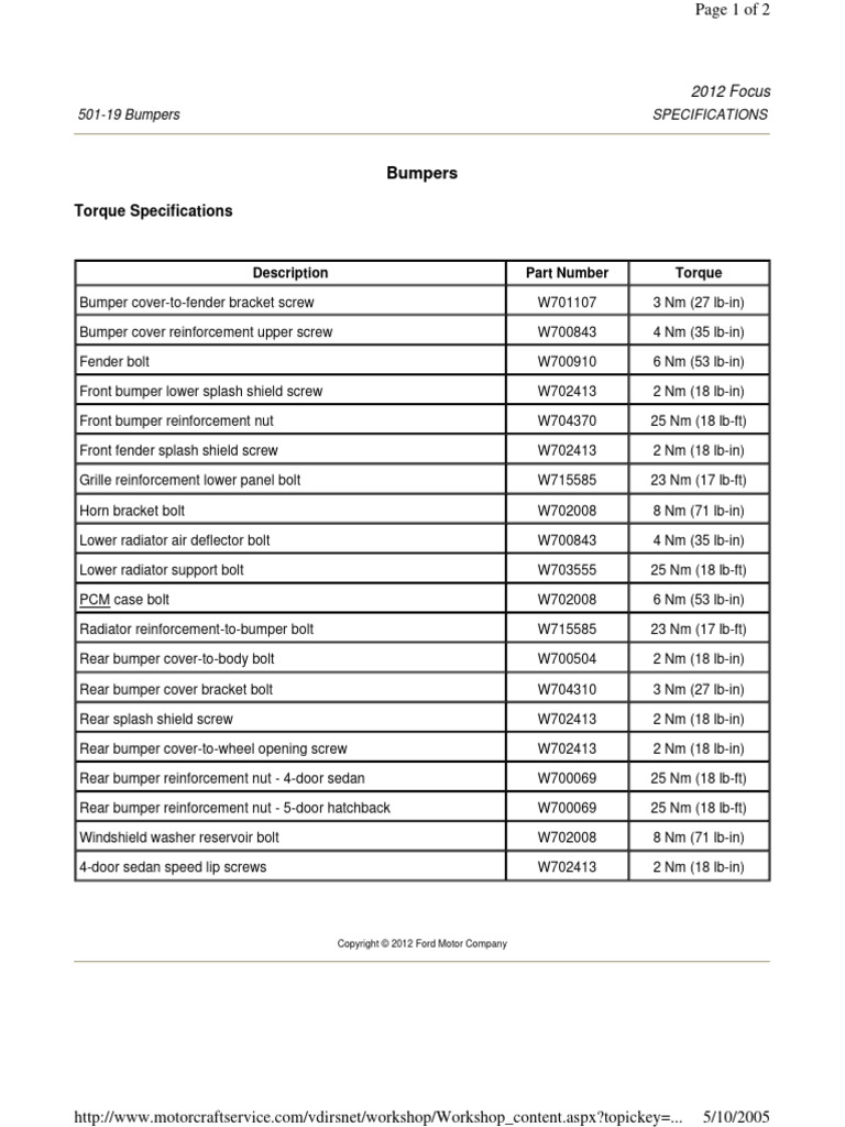 Bumper Specifications | PDF