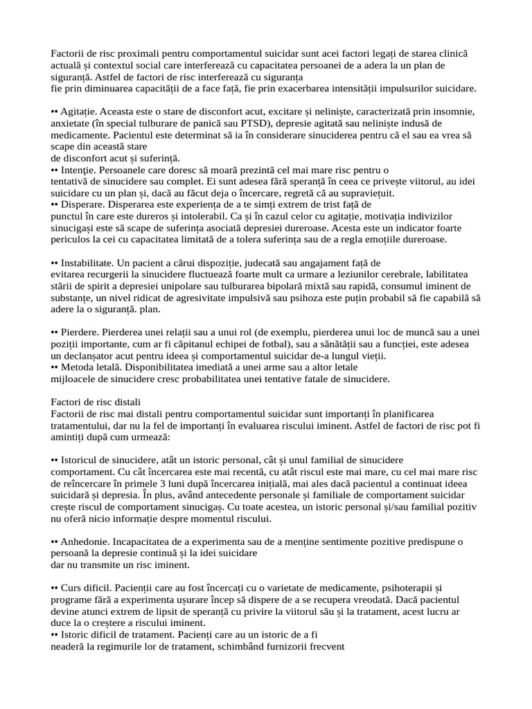 Factori de Risc Suicid | PDF