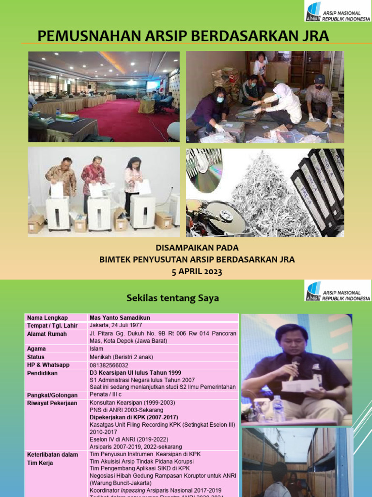 Pemusnahan Arsip - Mas Yanto Samadikun | PDF