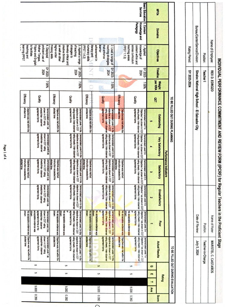 Ipcrf (Earl Ronald S. Macapayag) | PDF