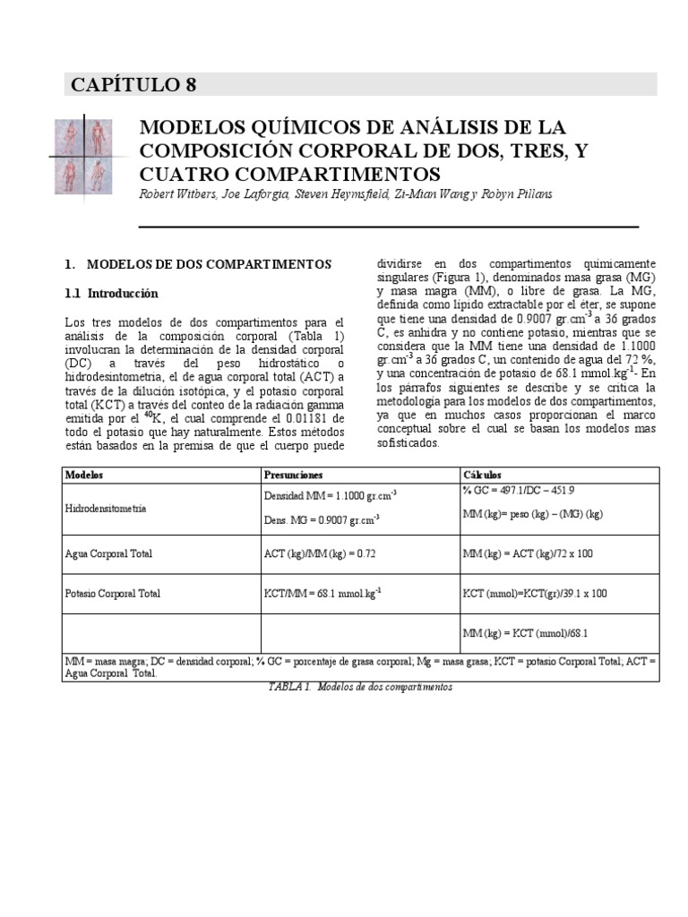 Capítulo 8 - Modelos Químicos de Análisis de La Composición Corporal de Dos, Tres Y Cuatro ...