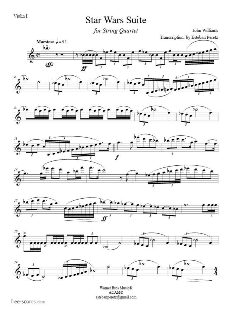 (Free Scores - Com) - Star Wars Suite Star Wars Suite For String Quartet Violin 4810 204780 | PDF