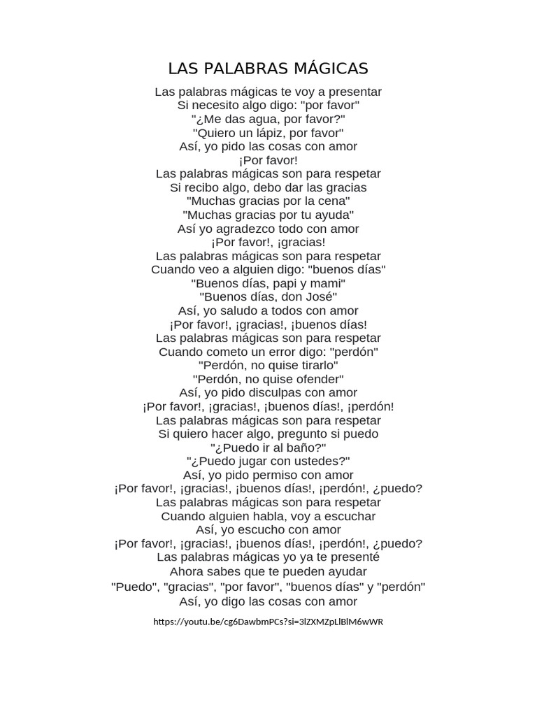 Las Palabras Mágicas-1 | PDF