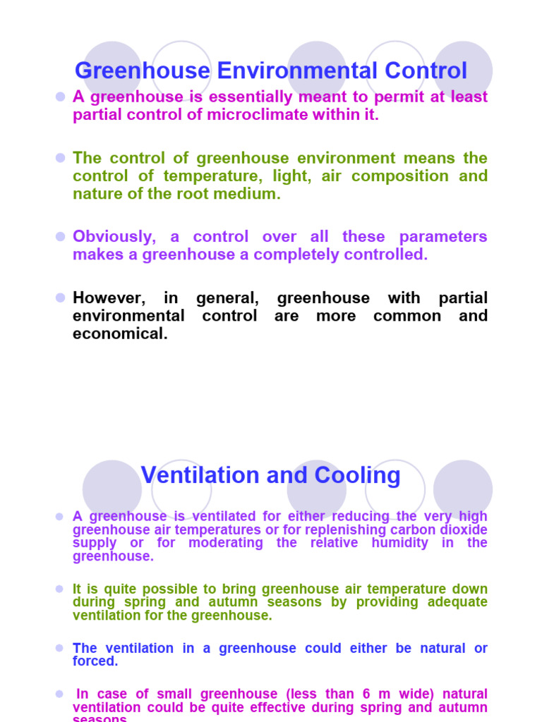 Greenhouse Environmental Control Methods | PDF | Greenhouse | Science ...