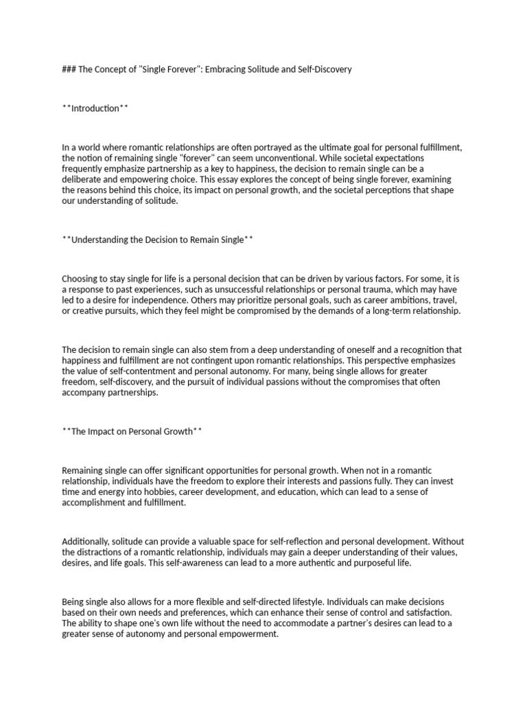 Being Single Forever | PDF