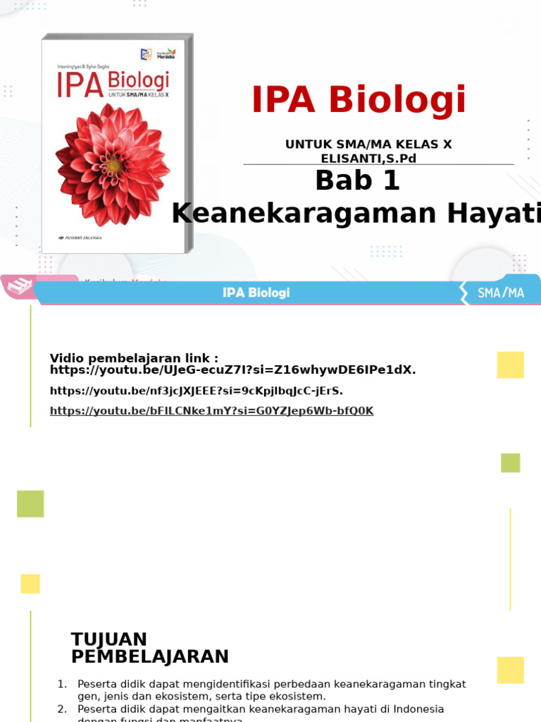 Bab 1 IPA Biologi Kelas X Keanekaragaman Hayati | PDF